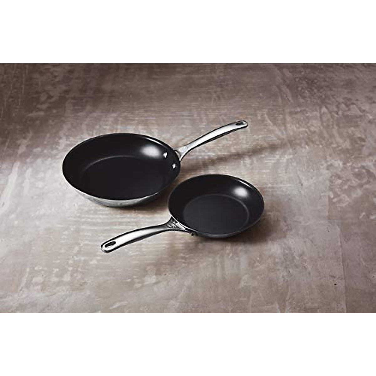 Le Creuset Tri-Ply Stainless Steel 2 pc. Nonstick Fry Pan Set (8" Fry Pan & 10" Fry Pan)