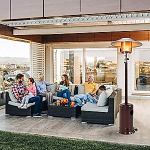 SOARRUCY Outdoor Heaters for Patio Propane - Patio Heater with Cover with Wheels,48000 Btu Stainless Steel Propane Heater for Garden,Party