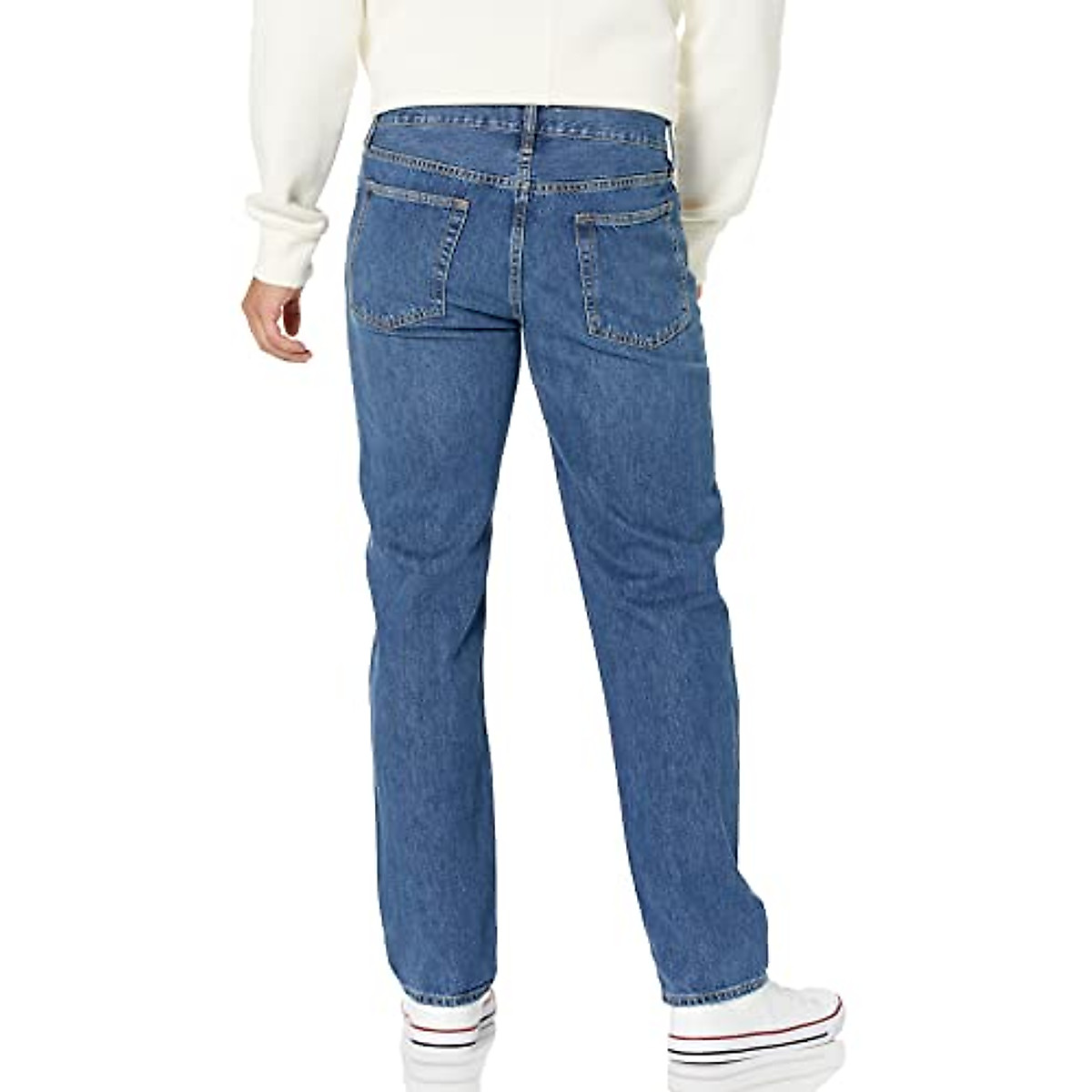 GAP Mens Straight Fit Jeans, Medium Indigo, 33W x 32L US