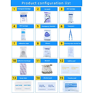 GongXueShu Dog First Aid Kit Home Travel Car First Aid Kit Emergency Kit Dog Travel Accessories – Pet Camping Essentials 101 Pieces with Thermometer and Mini First Aid Pouch & Emergency Collar, Red