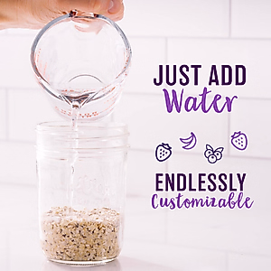 Organic Overnight Oats with Chia, Flax, & Hemp, Gluten-Free Oatmeal with 7g of Protein, 12oz Bag