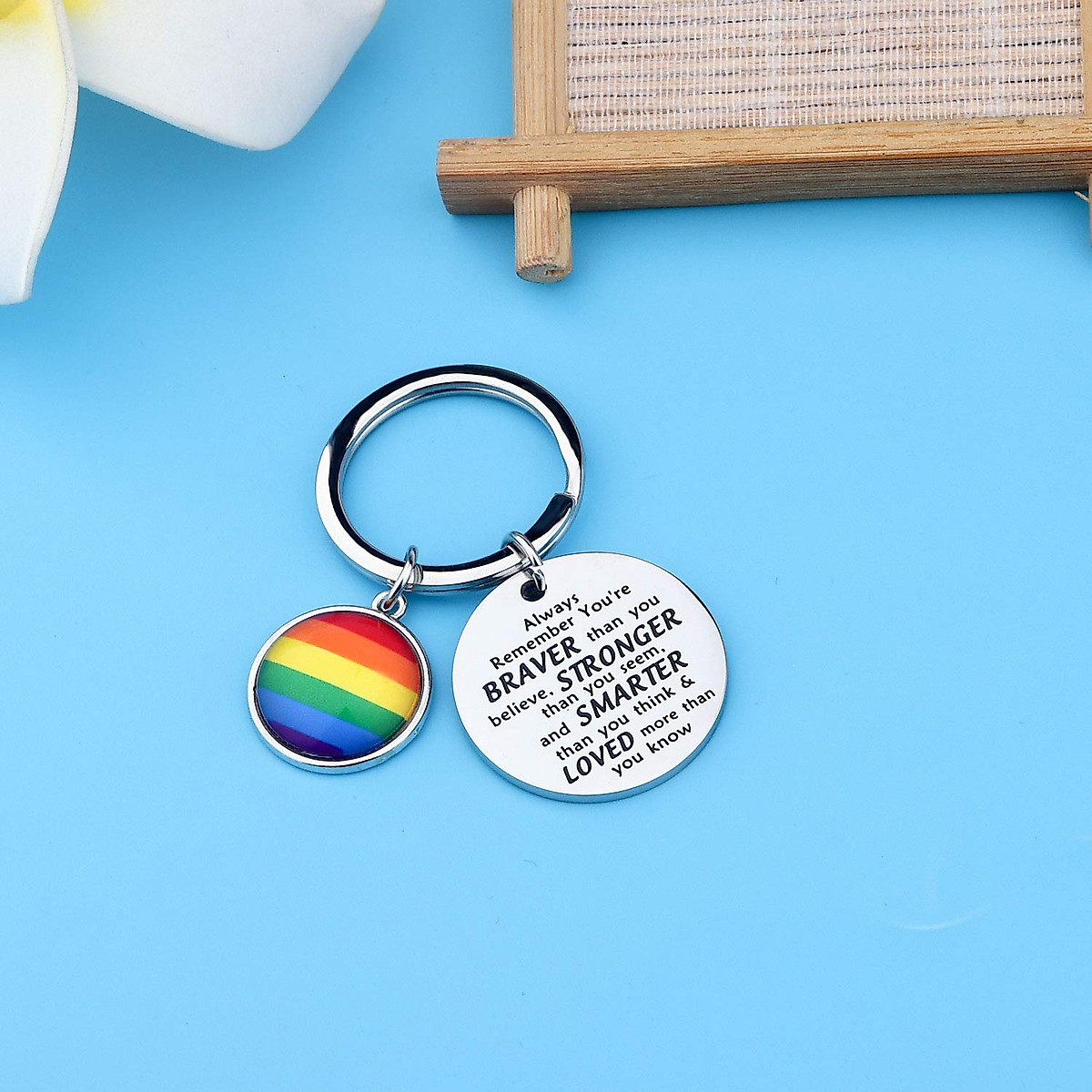 AKTAP LGBT Rainbow Gay & Lesbian Pride Keychain Pansexual Gifts Transgender Pride