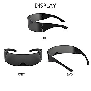 FEISEDY 80s Futuristic Cyclops Cyber Visor Sunglasses Men Women Punk Style Cosplay B2740