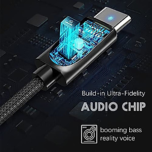 USB C to 3.5mm Male Headphone Jack Adapter, USB Type C to Aux Audio Dongle Cable for Car Audio Equipment Compatible with Galaxy S22 S21 S20 S10 S9 Plus/Ultra, Note 10, iPad Pro, MacBook, Pixel (1m)