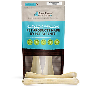 Raw Paws 10-inch Compressed Rawhide Bones for Dogs, 2-Count - Packed in USA - Long Lasting Dog Chews - Natural Pressed Rawhides - Large Dog Bones - Raw Hide Bones for Aggressive Chewers