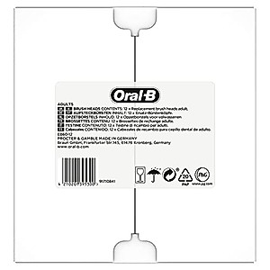 Oral-B Sensitive Clean Electric Toothbrush Head with Clean & Care Technology, Extra Soft Bristles for Gentle Plaque Removal, Pack of 12, Suitable for Mailbox, White