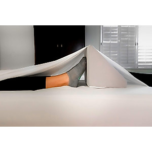 Bed Block Foot & Leg Elongation Pillow for Better Sleep | Elevation Support Foam Wedge Lifts The Sheets Around Your Feet | Increases Airflow While Removing Pressure 16 x 9.5 x 8.5 in Gray