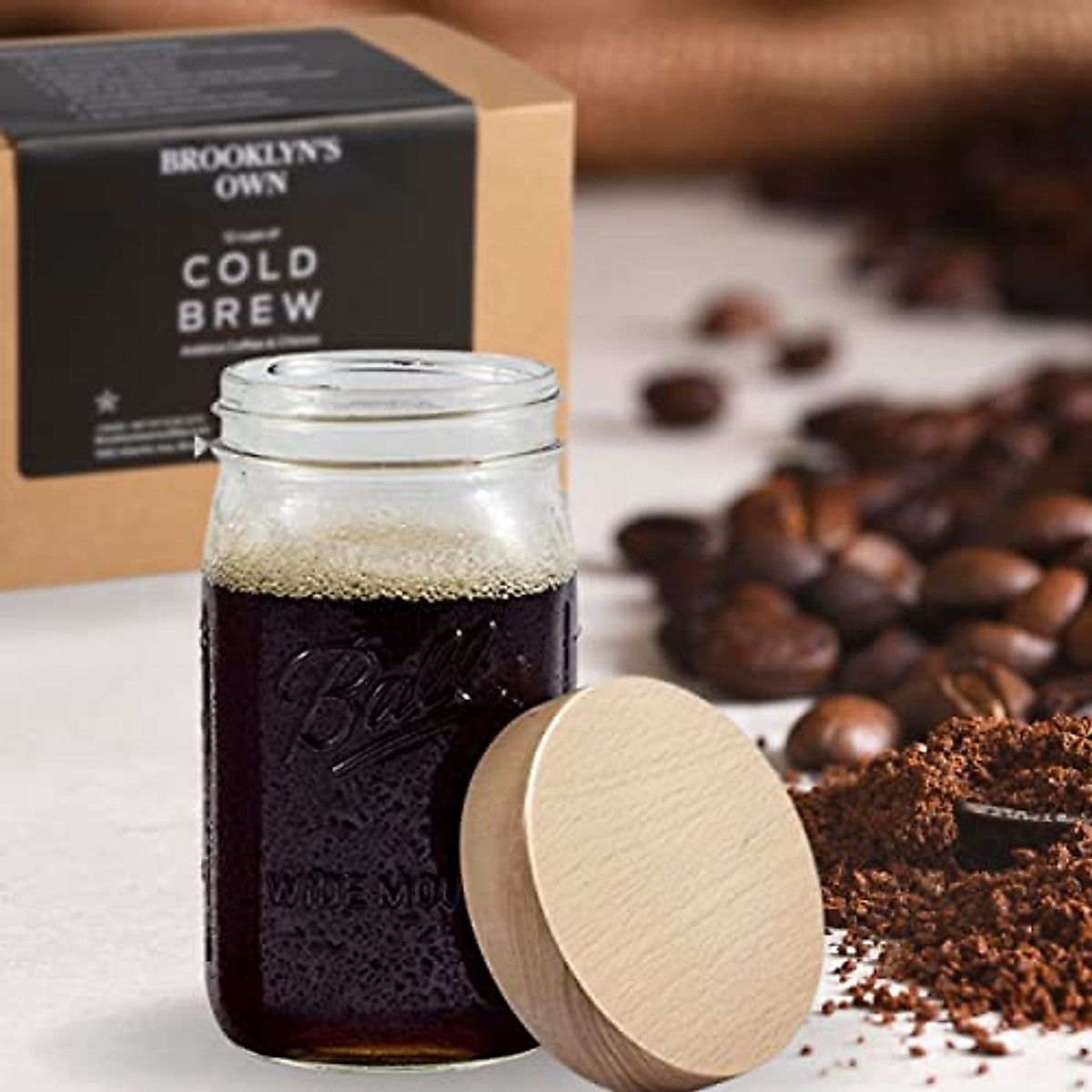 Brooklyn's Own Cold Brew Arabica Coffee and Chicory - Low Acidity, High Caffeine, Balanced Flavor, With No Bitter Aftertaste - 4 Bags Makes 12 Cups