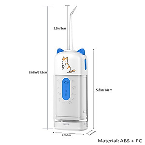 Fumzen Cordless Water Flosser Dental Care for Pets Portable Water Teeth Cleaner for Dogs Oral Irrigator with 3 Modes 2 Jet Tips IPX7 Waterproof Pets Cats Dogs Teeth Cleaning (Blue)