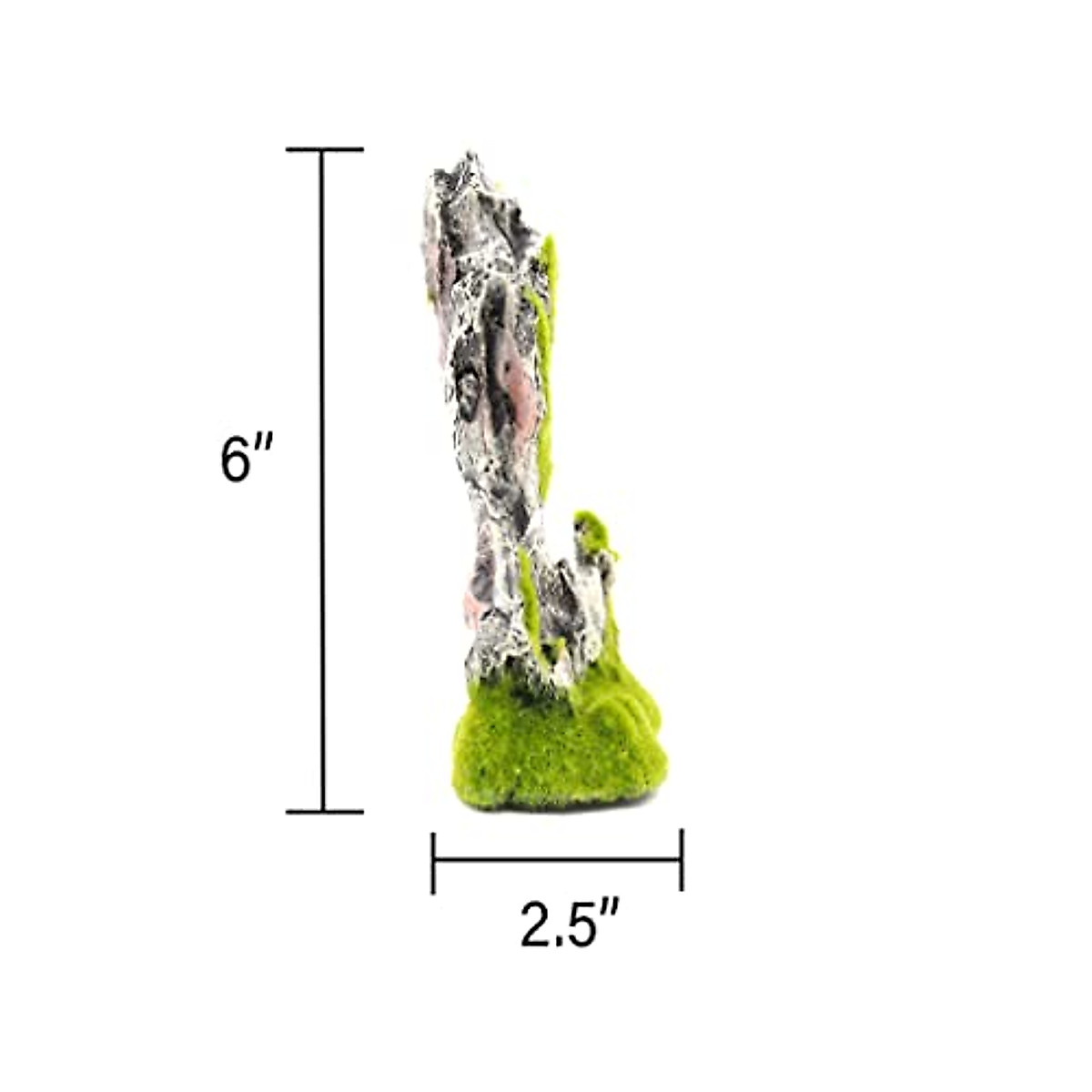 NW Wholesaler 6.75 Inch Fish Tank Mossy Rock Fish Tank Decoration - Fish Hideaway for Saltwater and Freshwater Aquarium Decor