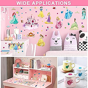 Princess Wall Decals Removable Wall Sticker Peel and Stick Wall Mural for Girls Kids Bedroom Baby Nursery Decoration