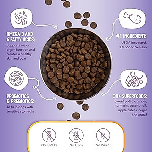 Health Extension Grain Free Venison & Sweet Potato Dry Dog Food (23.5 lb / 10.66 kg) - Lean Protein Formula for Dogs with Poultry Allergies & Sensitive Stomachs