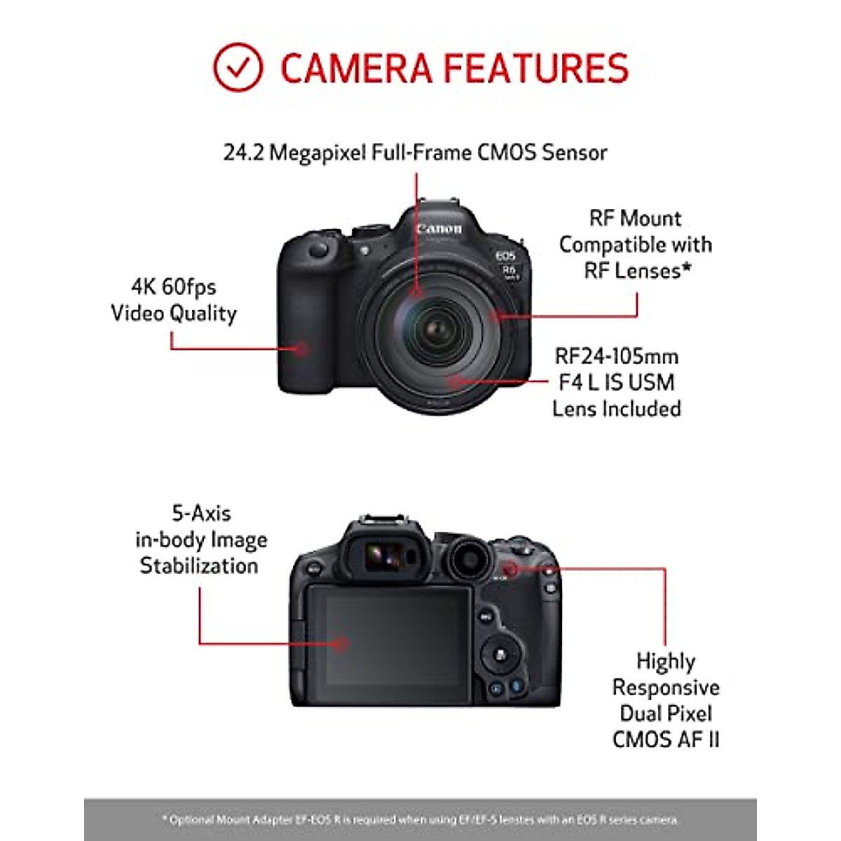 Canon EOS R6 Mark II RF24-105mm F4 L is USM KIT