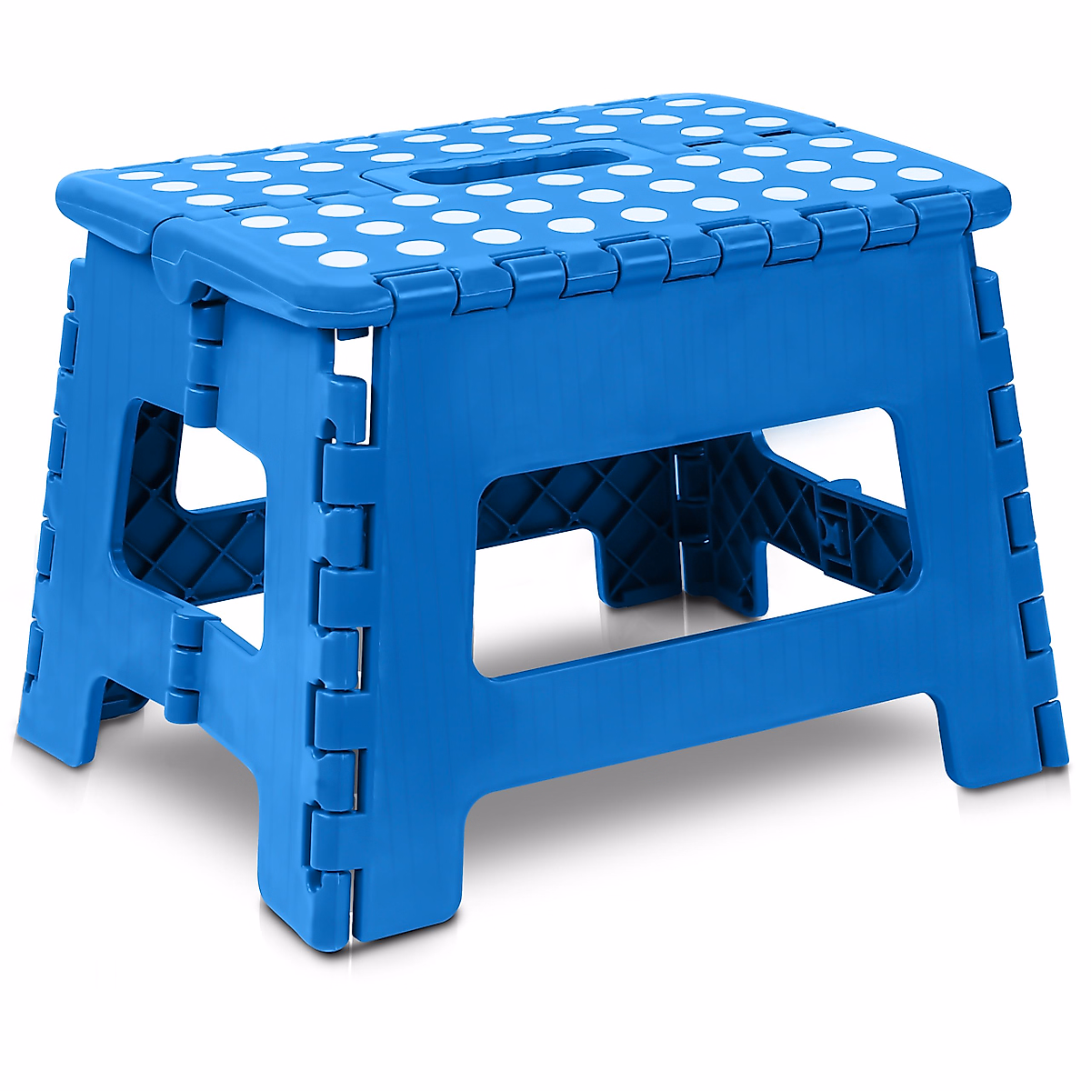 Utopia Home Folding Step Stool - (Pack of 1) Foot Stool with 9 Inch Height - Holds Up to 300 lbs - Lightweight Plastic Foldable Step Stool for Kitchen, Bathroom & Living Room (Blue)