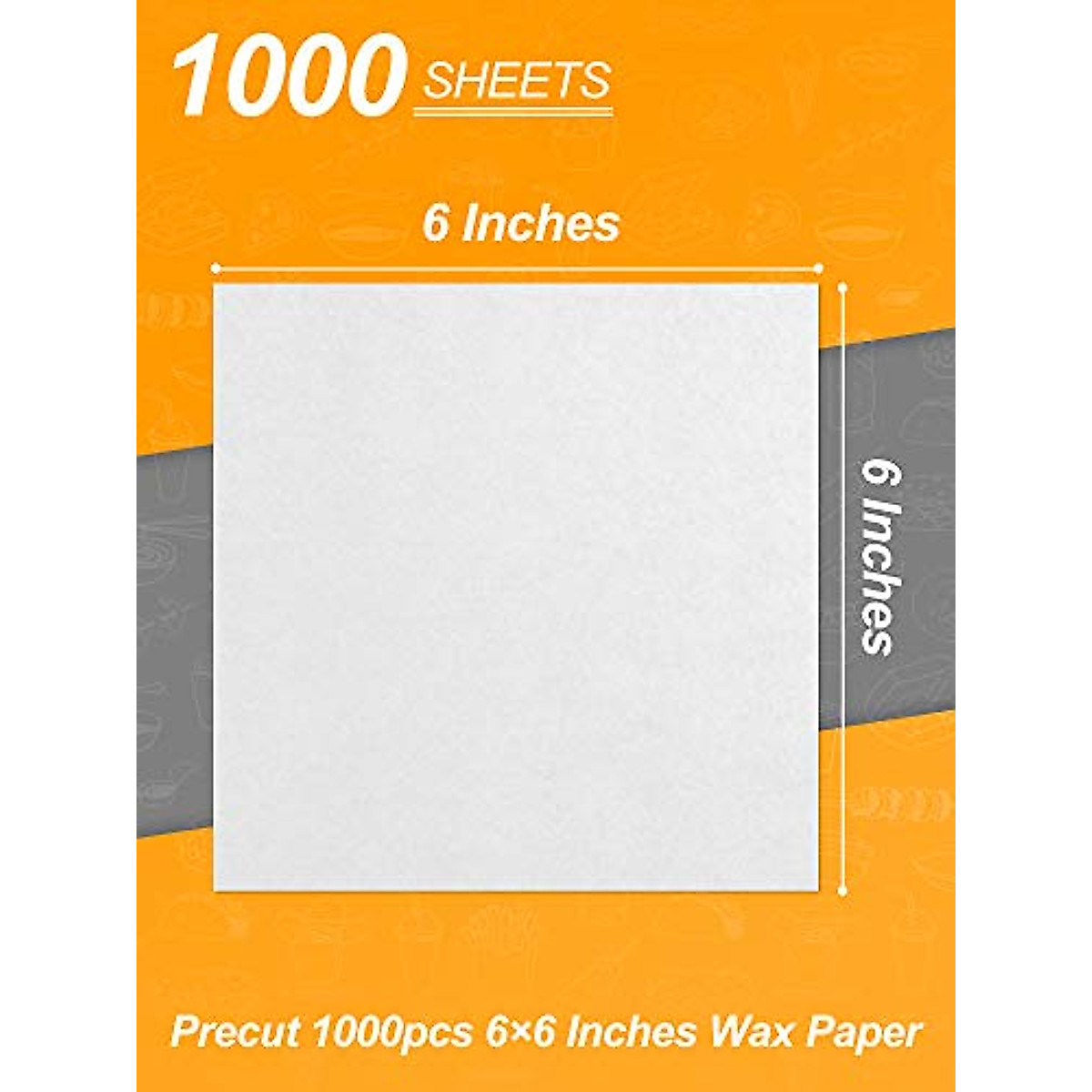SMARTAKE 6 x 6 Inches Wax Paper, 1000 Pcs Non-Stick Hamburger Patty Paper, Square Sandwich Separators Wrap Paper, for Lunch, Restaurants, Barbecues, Picnics, Parties, Barbecue, White