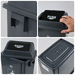 Esdiplot 4 Packs 5 Gallon Plastic Trash Can with Swing Lid, Garbage Bin Waste Basket for Home and Office