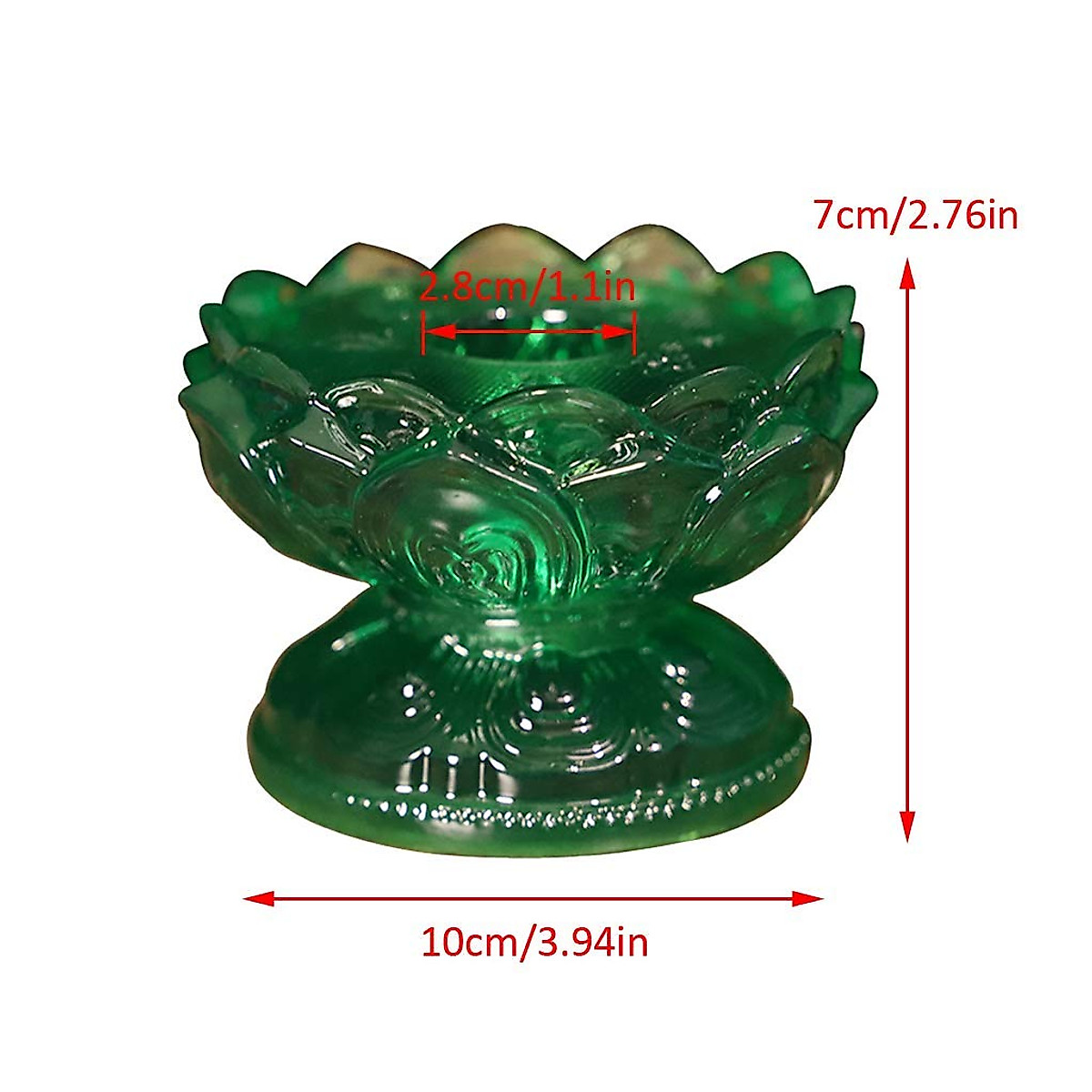 Hand Held Prayer Wheel Holder/Resin Lotus Shaped Hand Held Prayer Wheel Base Display Stand - Tibet Tibetan Buddhism Buddha Prayer Wheel Display Stand(NO Prayer Wheel) (Green)