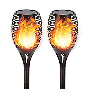 Solar Lights Outdoor (Super Large Size), 99 LED Solar Tiki Torches with Flickering Flame, Waterproof Solar Powered Lights Halloween Decorations Garden Yard Pathway Decor