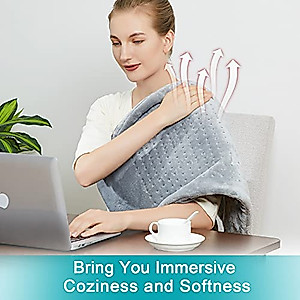 Heating Pad for Back Pain Relief, CAROMIO 33"x17" Extra Large Electric Heating Pads for Cramps Neck and Shoulders, Moist & Dry Heat Therapy,2H Auto Off,4 Temperature Settings,Machine Washable