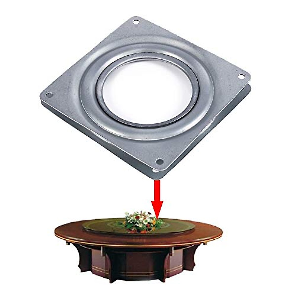 4 Inch Table Turntable Rotating Plate Display Base Stand Round Plate Display Base plategalvanized Steel Square Desk Tool Table Turntable Rotating Plate