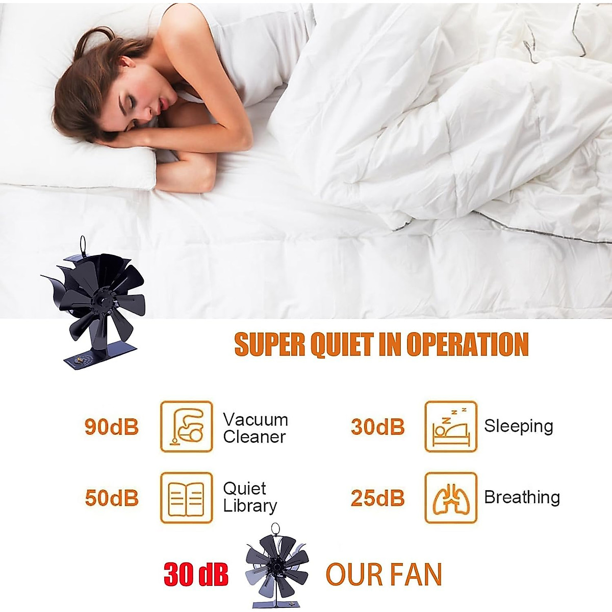 ToolTronix 8-Blade Heat Powered Stove Fan for Wood/Log Burner/Fireplace increases 80% more warm air than 2 blade fan…