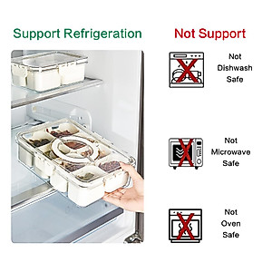 YSSY spread Divided Serving Tray with Lid and Handle, Snackle Box Container for Portable Snack Platters, Storage Organizer for Veggie, Snackle, Fruit, Candy-Perfect for Party, Travel, & Picnic