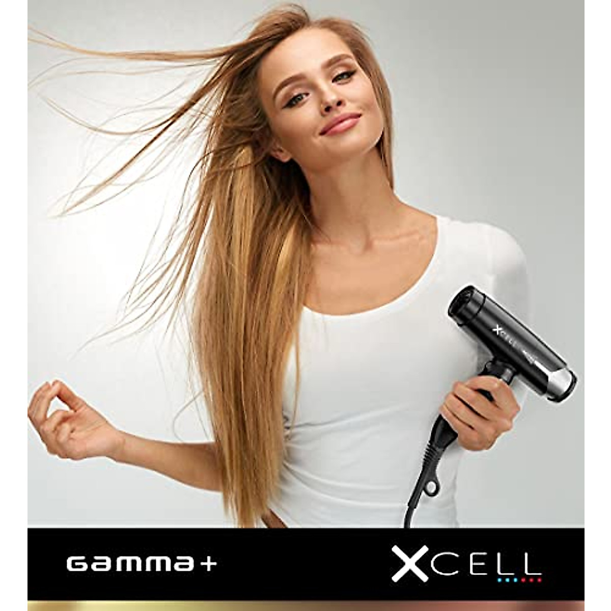 GAMMA+ XCell Professional Ultra-Lightweight Hair Dryer Digital Motor Ionic Technology Whisper Quiet 12 Heat/Speeds, Matte Black