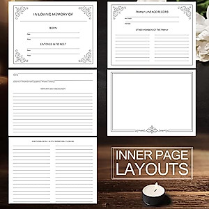 LotFancy Funeral Guest Book, in Loving Memory Memorial Service Guest Book, 130 Pages, Space for Name, Address, Memories, Hardcover, with Black Pen and Table Sign