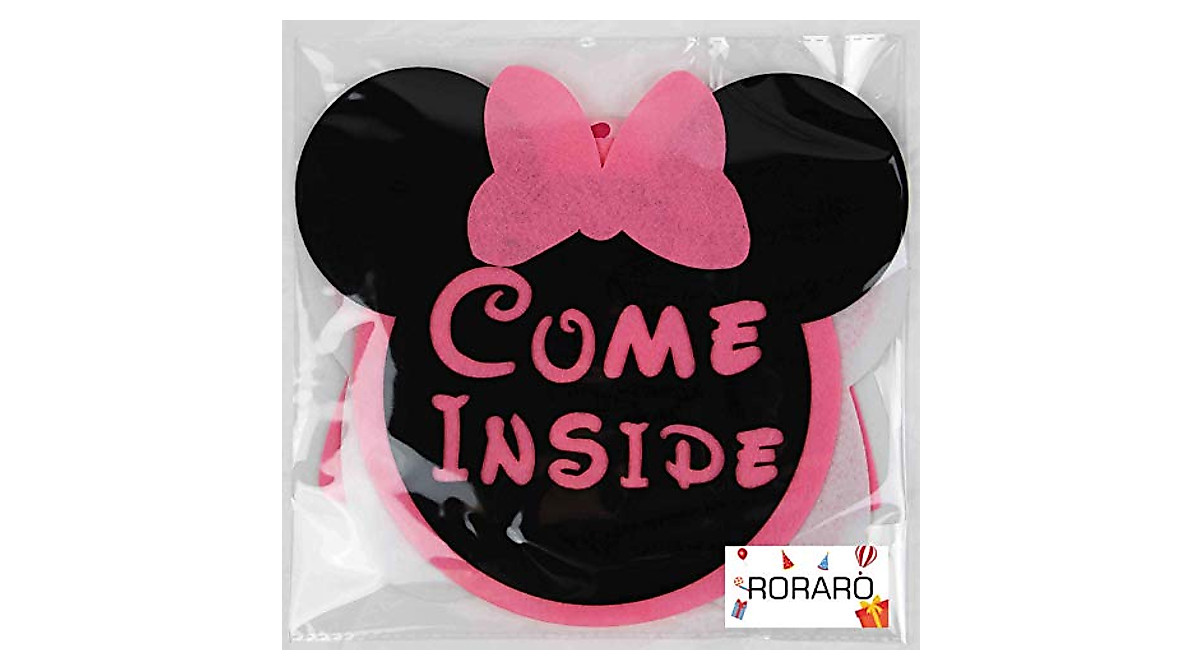 Minnie Mouse Door Sign for Girl's Birthday Party Decorations