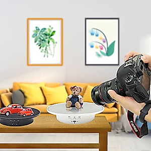 Motorized Rotating Display Stand, Electric Rotating Turntable Velvet Covered 360 Degree for Figure, Photography, Jewelry Product Operated Video Show, Max Load 17.6lb/7.88in, With 5 Free Mats (Black).