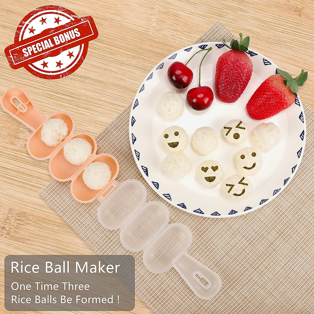 FUNGYAND Sandwich Bread Cutter Set, 45 in 1 Bento Lunch Box Accessories Kit Includes Fruit Cutter, Animal Food Picks, Rice Ball Maker, Easy to Use