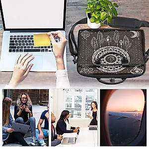 Mandala Dreamcatcher Ethnic Laptop Computer Bag Waterproof Shoulder Messenger Bag 13-15 inch Durable Laptop Tote Bag with Shoulder Strap Handle Lightweight Crossbody Briefcase