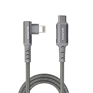 VCUTECH Lightning Data Cable to USB-C 1.1 ft/35 cm MFI Certified for DJI Mini 3 Pro/Mini 2/Air 2S/Mavic Air 2/Mavic 3 Remote Controller OTG Extension Cable Cord Accessories, 90 Degree Fast Charging