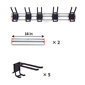 Homeon Wheels Aluminum Ski Storage Rack Holds 6 Pairs of Skis Ski Rack for Garage Wall Padded Hooks Ski Rack Wall Max 300 lbs.