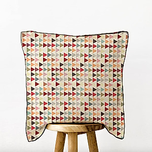 Kt KILOtela Upholstery Fabric, Jacquard Gobelin, Upholstering Furniture, Headboards, Accent Pillows, Handbags, Tote Bags, 1 Yard, 36" Length x 110" Width, Triangles, Multi, Beige