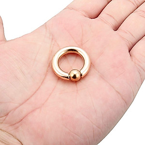 Kridzisw 4G Septum Rings Ear Earrings Gauges Plugs Tunnels Piercing stretching kit PA Ring Captive Bead CBR 16mm Surgical Stainless Steel Septum Nose Rings Hoop Piercecing Jewelry Women Men Rose Gold