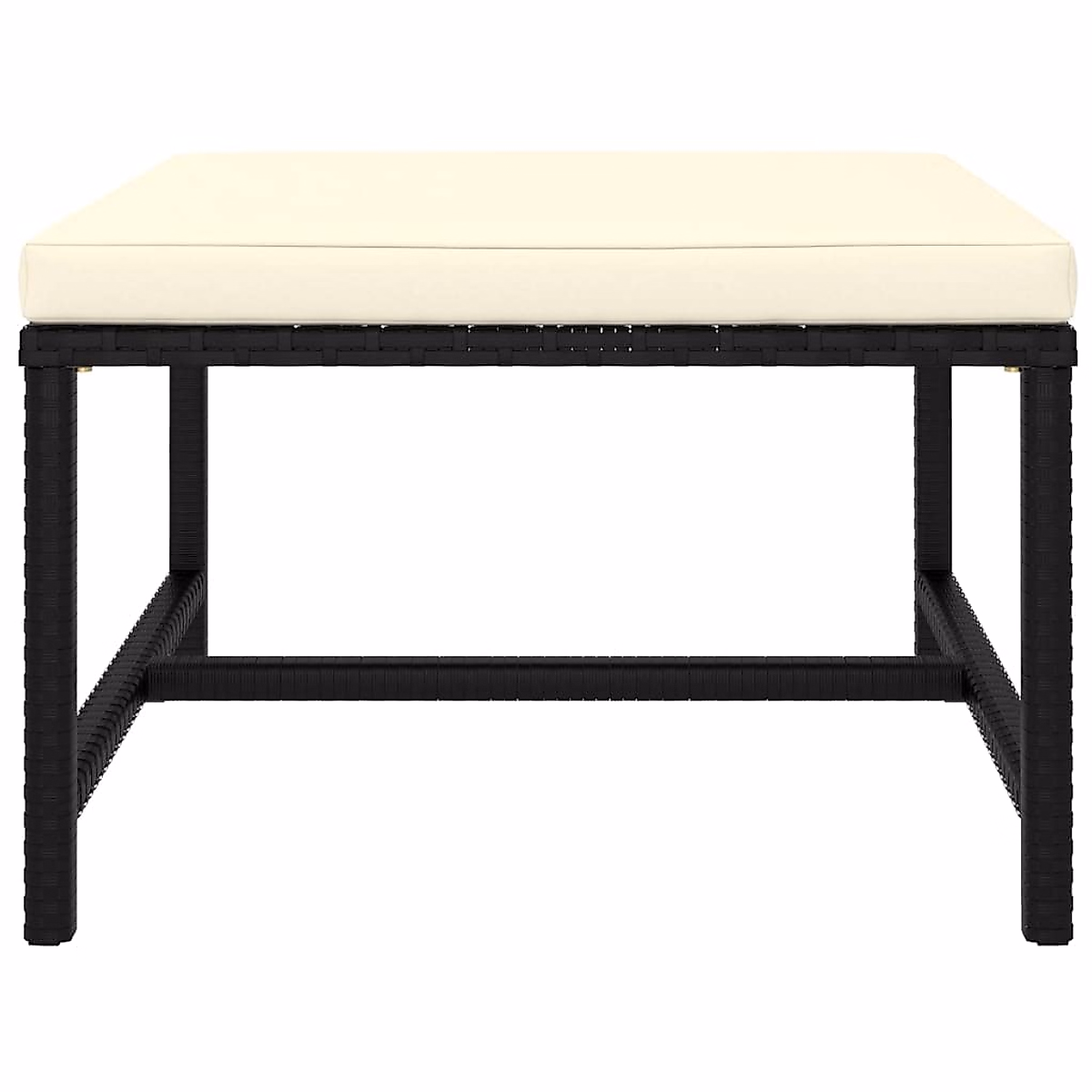 vidaXL Patio Lounge Set 9 Piece, Sectional Sofa for Outdoor, Patio Furniture with Cushions, Footstool, Farmhouse Modern Style, Poly Rattan Black