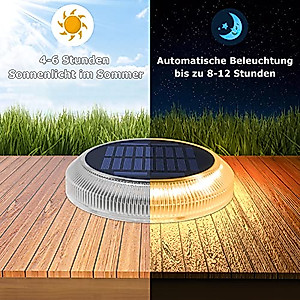 WILLED Solar Step Lights Outdoor, Warm White Solar Deck Lights IP65 Waterproof, Solar Powered Step Lights for Stairs, Post Cap, Fence, Driveway, Walkway, Pathway, Patio, Garden, 4 Pack