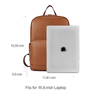BOSTANTEN Leather Laptop Backpack for Women 15.6 inch Computer Bag Stylish College Daypack Travel Bag