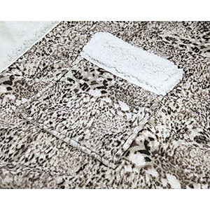 Marquess Hooded Throw Robe Wrap Ultra Soft Plush Coral Fleece & Sherpa Wearable Blanket with 2 Pockets Print Chic Lifestyle Gift 51 x 71'' (Beige Point)