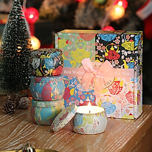 AKJGP Scented Candles Sets for Women,Aromatherapy Candle for Home Scented,4 Pack 4.4 oz Soy Wax Lavender Candles Stress Relief Gifts for Brithday Mother’ Day Coworker