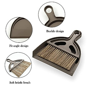 Small Broom and Dustpan Set Mini Dustpan and Brush, Hand Broom and Dustpan Set, Mini Broom and Dustpan Set for Home/Camping/Pets/Dorm (2pcs)