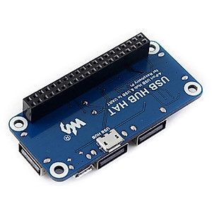 4-Port Raspberry Pi USB HUB HAT for Raspberry Pi 4B/3B+/3B/2B/B+/A+/Zero/Zero W, 4 USB Ports Compatible with USB2.0/1.1 Onboard USB to UART Onboard Multi Indicators