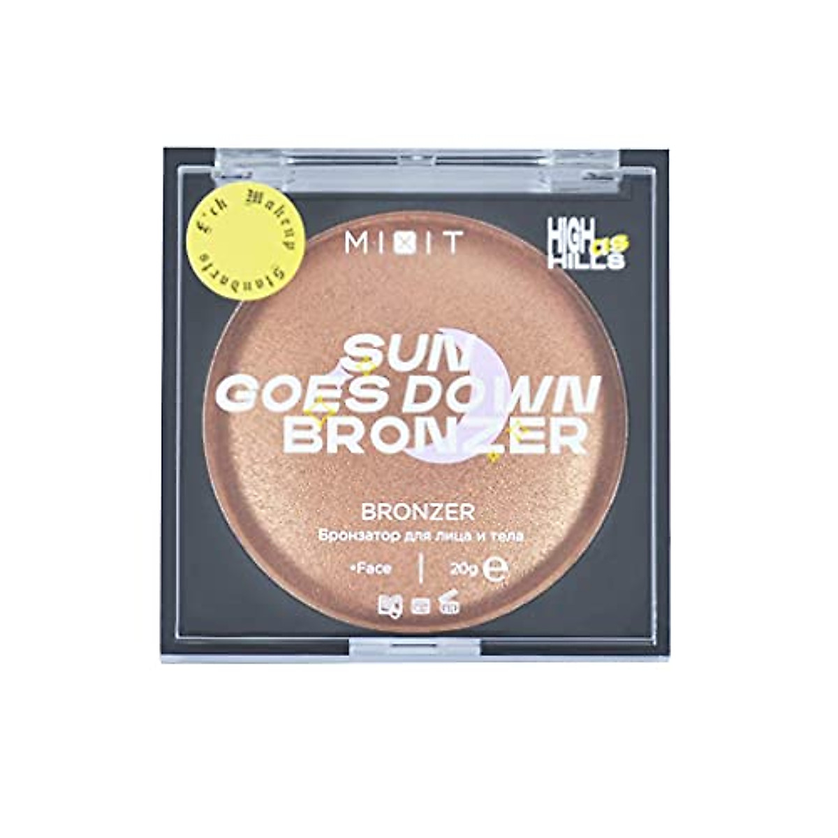 OBLHER B Sun Goes Down Bronzer Lightweight Bronzer Powder Shimmer Bronzing Powder Retouching Facial Contours Bronzer Fine, Lightweight Bronzer Powder Makeup Waterproof and Sweatproof 2.7oz E9503-02