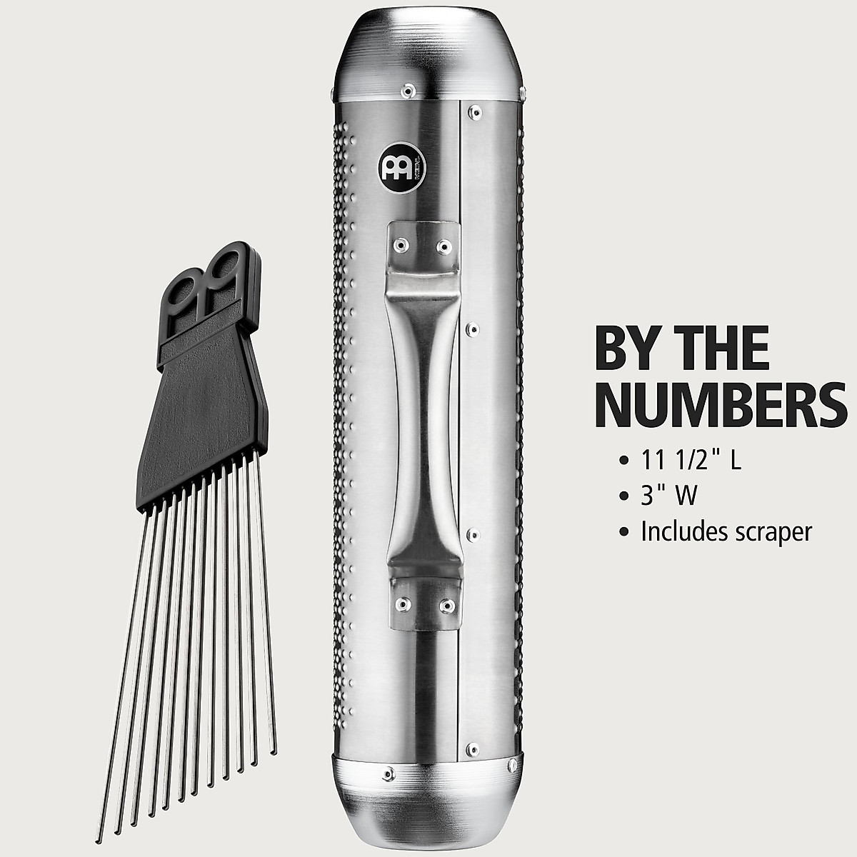 Meinl Percussion Merengue Guira Shaker with ABS Scraper-NOT Made in China-Brushed Steel Body and Filling, 2-Year Warranty (MGUS1)