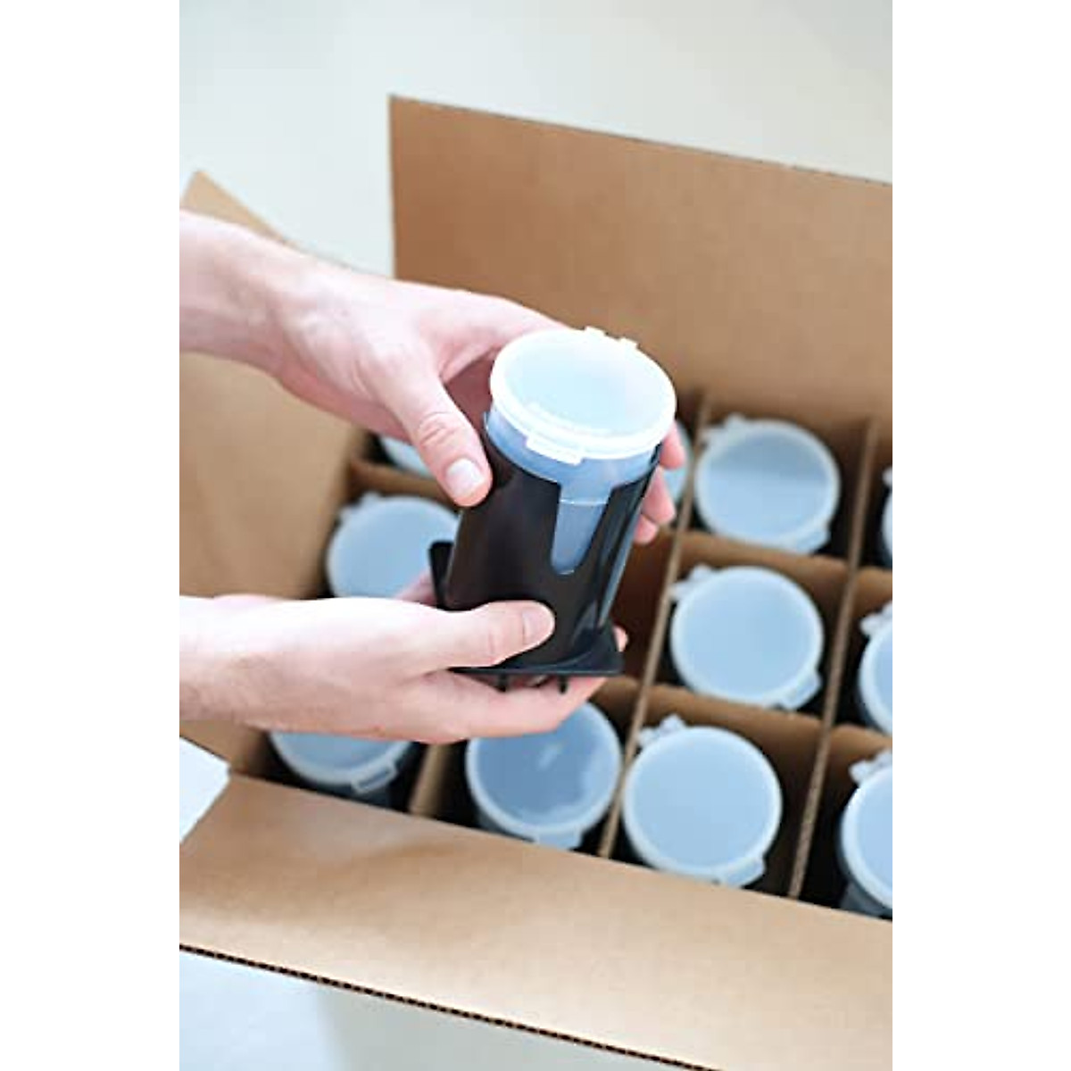 SmartJars® Pegboard Organizer Accessories Storage Jars, Pegboard Jars for Garage Organization, Craft Room, or Pantry, Pegboard Bins with Lids, Pegboard Wall Organizer, Starter Pack of 6 (Black)