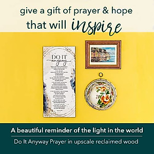 DEXSA Mother Teresa Quote Wood Plaque - Made in the USA - 5.5 in x 12 in - Classy Vertical Frame Wall Hanging Decoration |Do it Anyway - Mother Teresa | Christian Family Religious Home Decor Saying