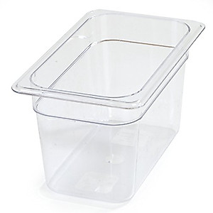 Carlisle FoodService Products Plastic Food Pan 1/4 Size 6 Inches Deep Clear