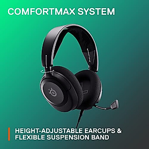 NEW SteelSeries Arctis Nova 1 Multi-System Gaming Headset — Hi-Fi Drivers — 360° Spatial Audio — Comfort Design — Durable — Ultra Lightweight — Noise-Cancelling Mic — PC, PS5/PS4, Switch, Xbox - Black