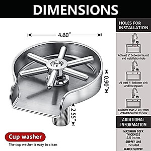 Upgrade Your Kitchen Sink with MIUZMORE's Stainless Steel Cup Washer and Glass Rinser - Enjoy Sparkling Clean Drinkware with this Convenient Sink Accessory